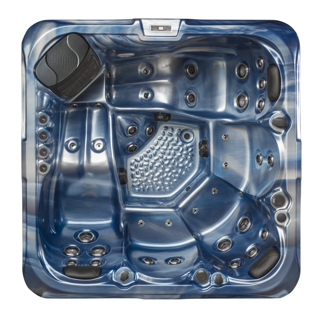 JACUZZI OGRODOWE WANNA SPA531 NIEBIESKA FALA OCEANU OBUDOWA ANTRACYT 200x200 CM - sklep Hydrosan.eu